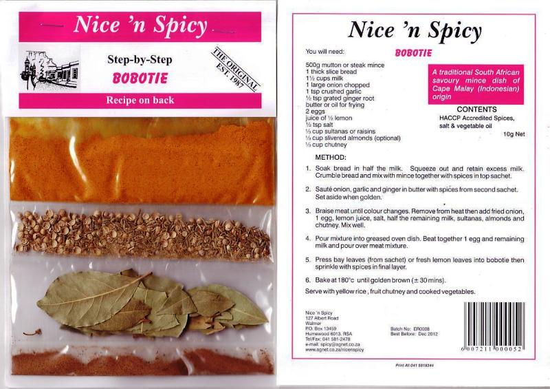 Nice-n-Spicy Step by Step Spice 25gm (sachet) – Out of Africa Trading